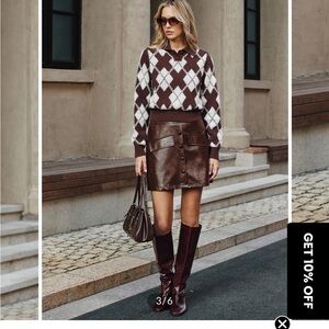 Commense | Skirts | Commense Dark Brown Buttoned Mini Skirt | Poshmark